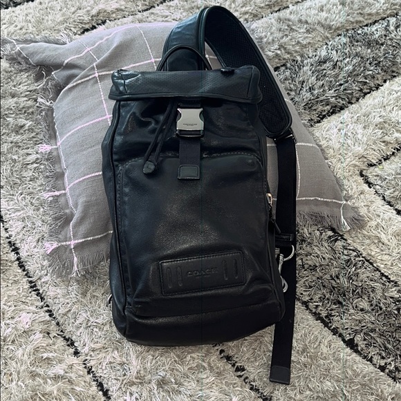 Coach | Bags | Coach Black Leather Crossbody Mini Backpack | Poshmark